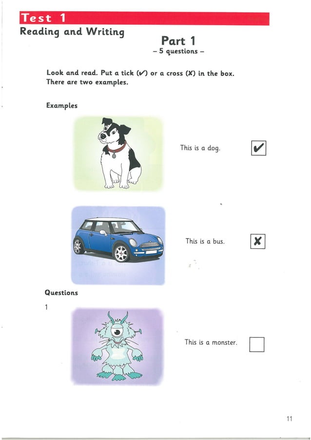 Starters 2 test 1 | PDF