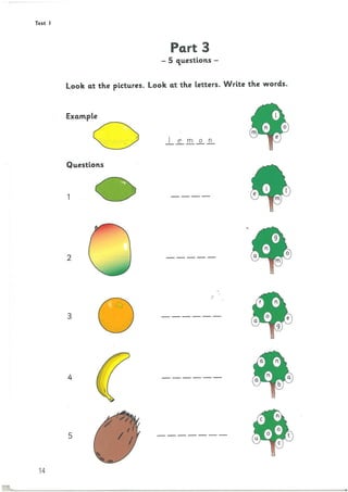 Starters 2 test 1 | PDF