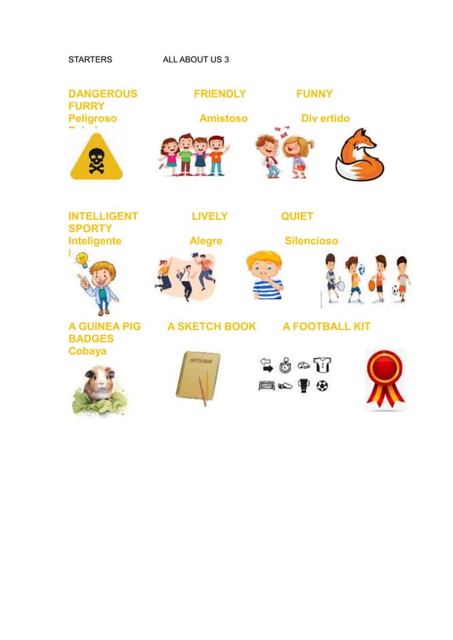 All about Us 3. Flashcards English Vocabulary | DOCX