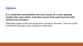 Starters corrected | PPTX | Cooking | Food & Drink