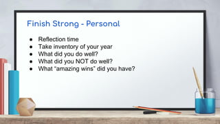 Finish Strong, Start Fresh - Goal Setting and Project Planning for a ...