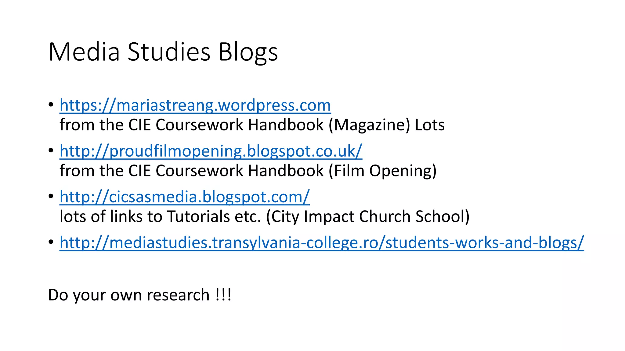 Introduction the Media Studies | PPTX