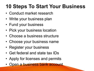 Starting a business | PPTX