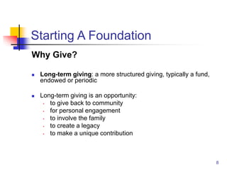 Starting A Foundation Guidance for Advisors.ppt