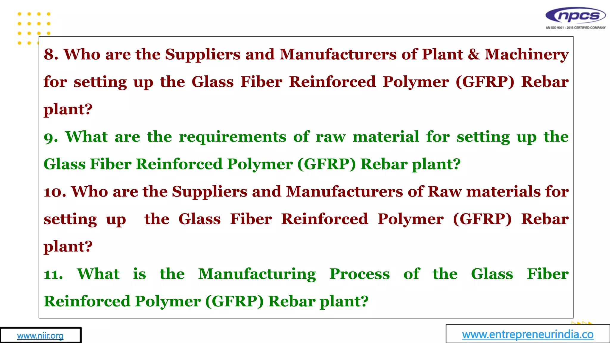 Starting a Glass Fiber Reinforced Polymer (GFRP) Rebar Business: The ...