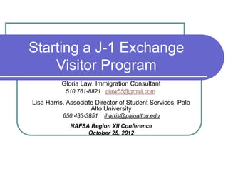 Starting a j1 program | PDF