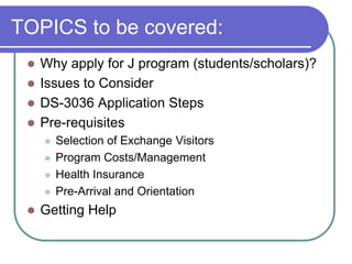 Starting a j1 program | PDF
