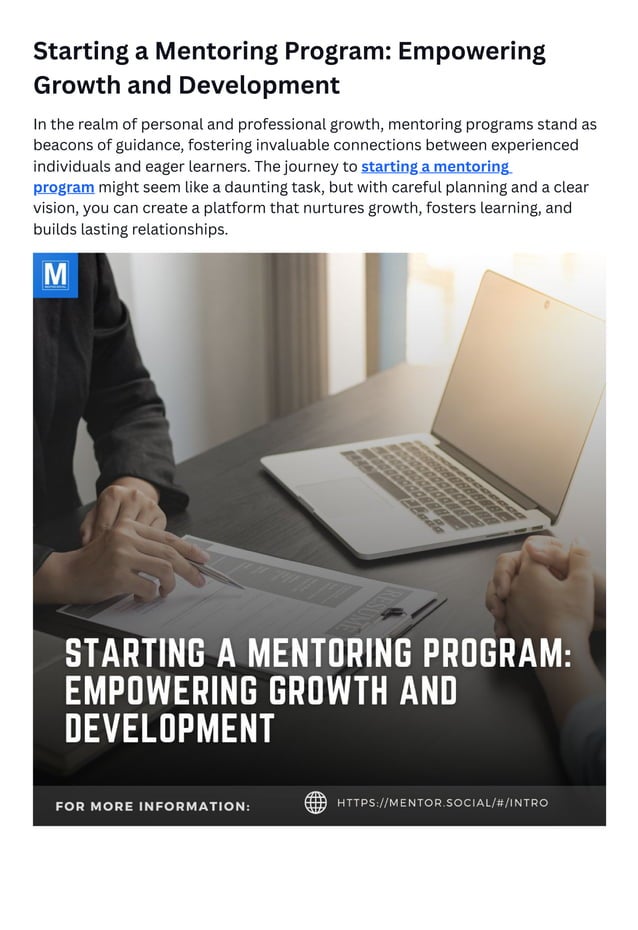 Starting a Mentoring Program Empowering Growth andDevelopment.pdf | Career Planning | Careers