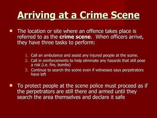 Starting A Police Investigation | PPT | Crime & Harmful Acts to ...
