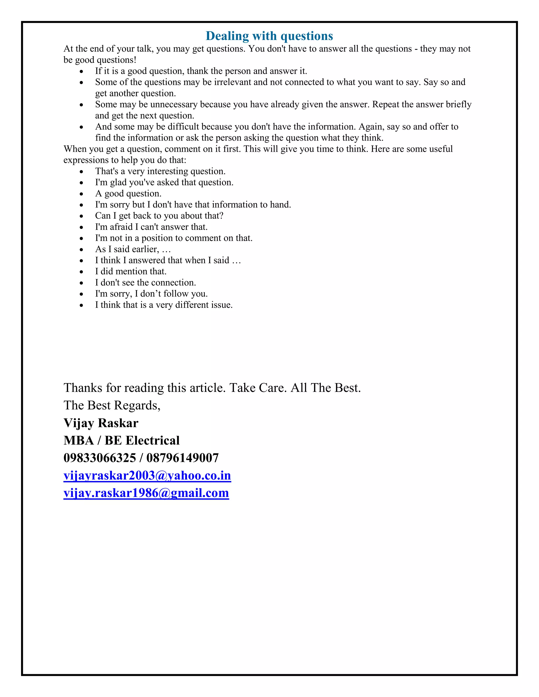 Starting a presentation | PDF