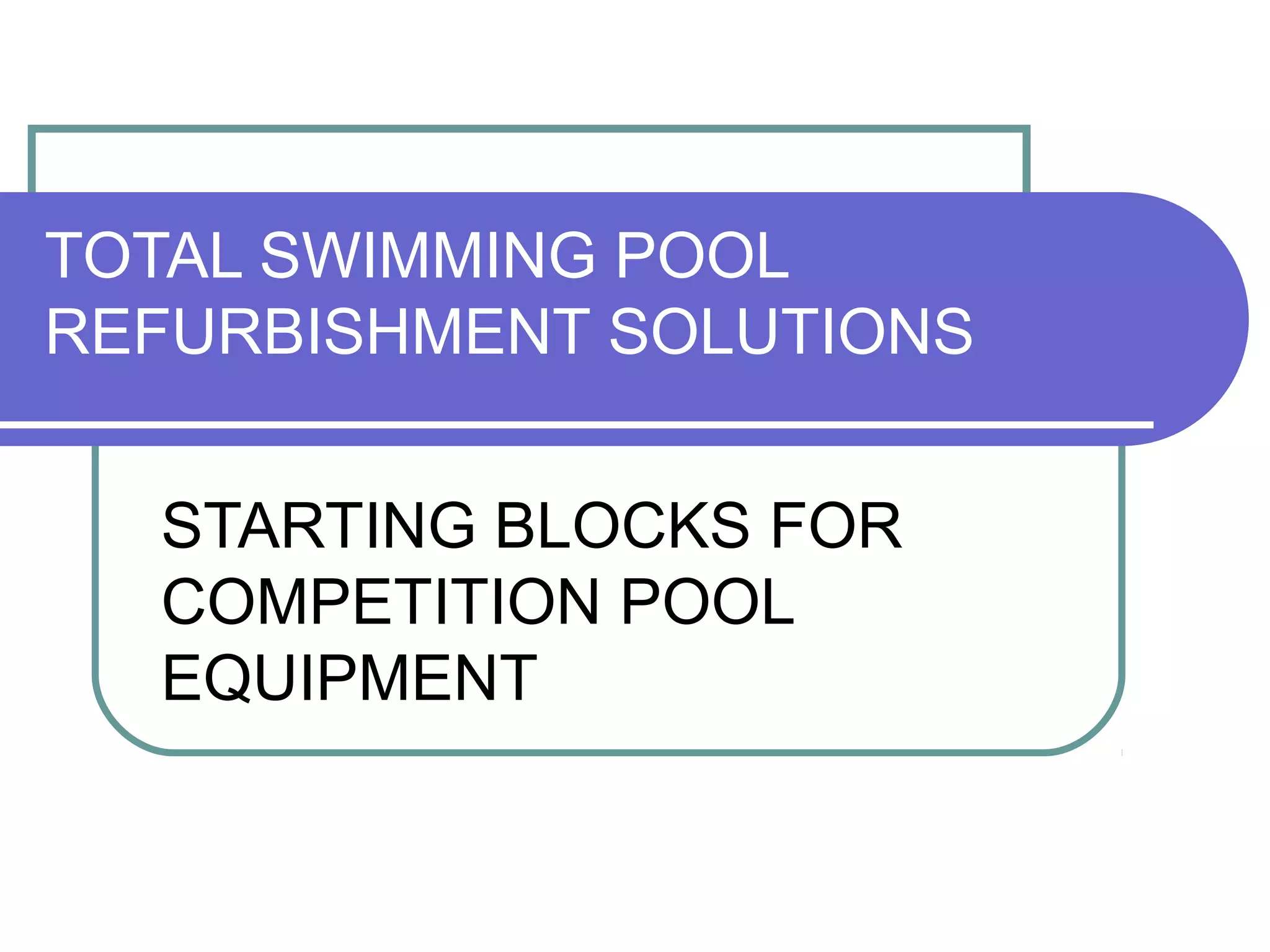 Starting blocks competition pool equipment | PPT