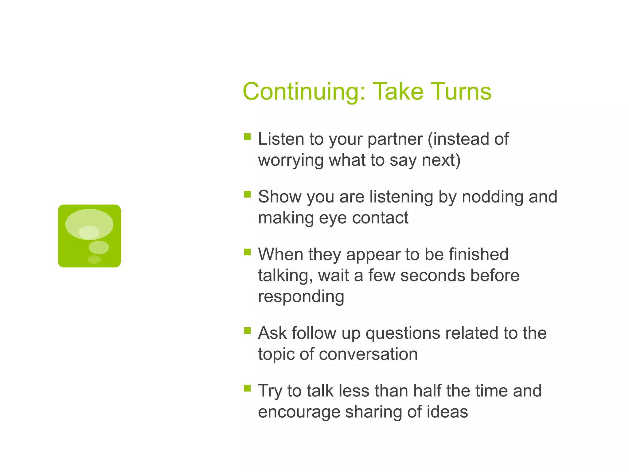 Starting, continuing, and ending a conversation | PPTX