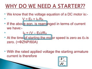 Starting methods Of DC Machines | PPT