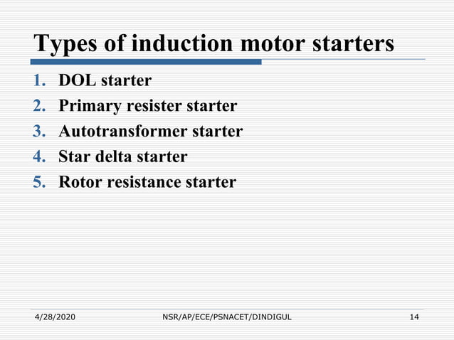 Starting methods of dc motors | PPT