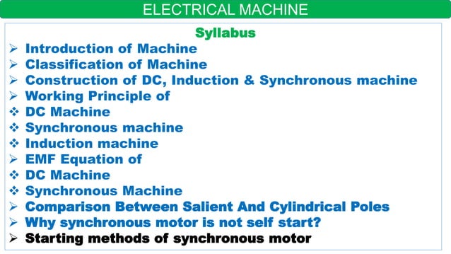 SYNCHRONOUS MOTOR STARTING METHODS, START करने के METHODS|DAMPER WINDING, AUXILIARY MOTOR ...