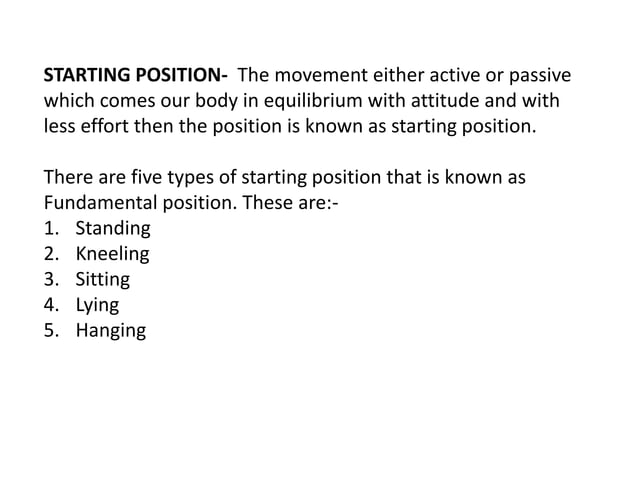 Starting Position.pptx(Fundamental position or Posture required for ...