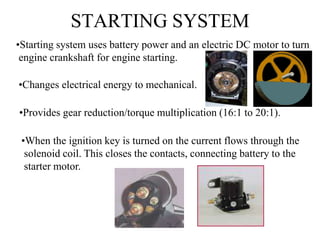 Starting system basic fundamentals & its testing methods | PPT