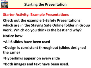 Starting the Presentation | PPT