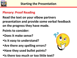 Starting the Presentation | PPT