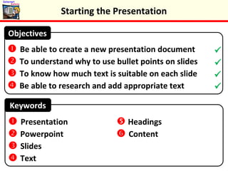 Starting the Presentation | PPT