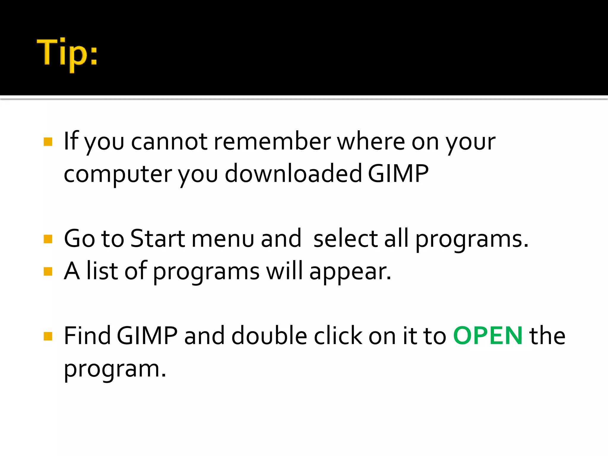 Starting with gimp | PPTX
