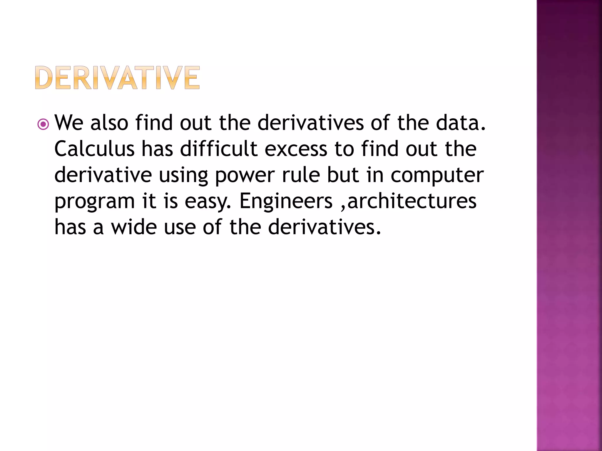 Use Of Calculus In Programming | PPTX