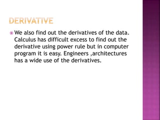 Use Of Calculus In Programming | PPTX
