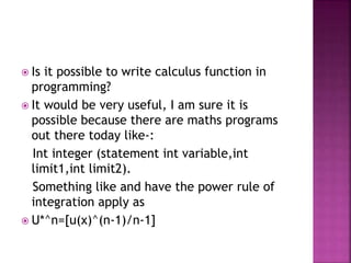Use Of Calculus In Programming | PPTX