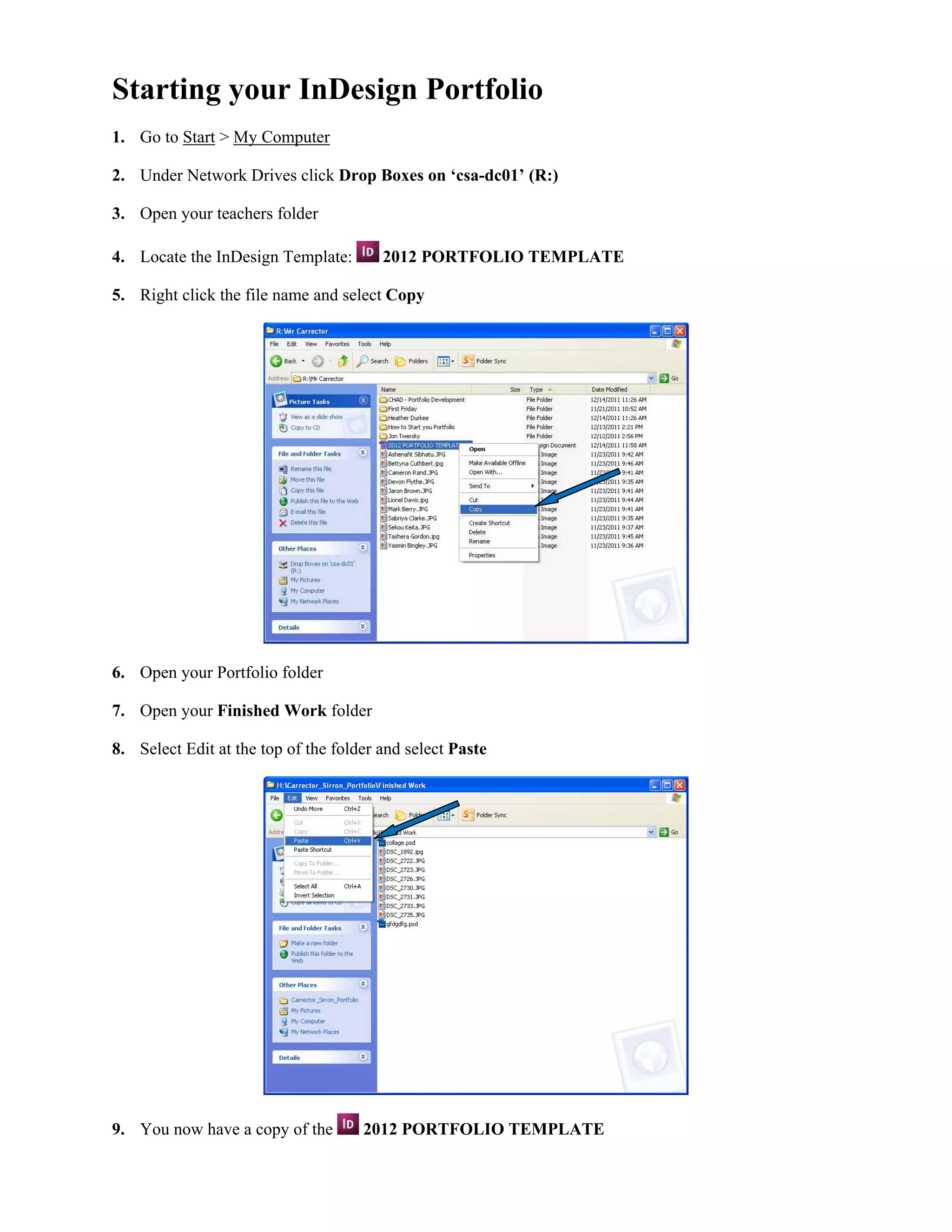 Starting Your In Design Portfolio | PDF