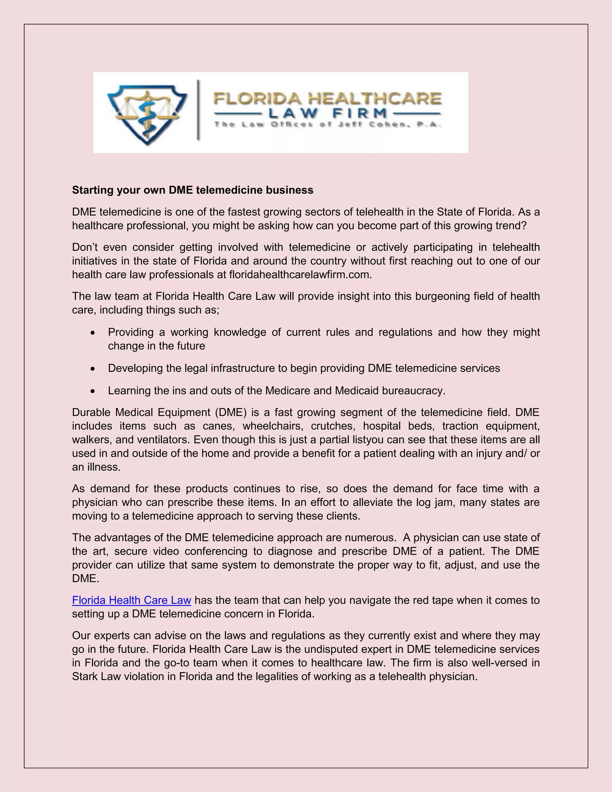 Starting your own dme telemedicine business | PDF