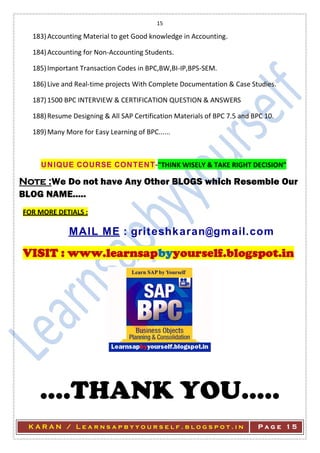 Start learning sap bpc by yourself | PDF