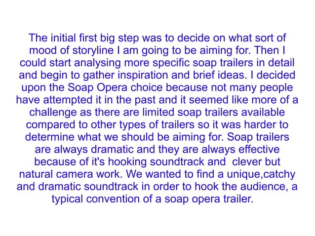 Soap Opera Project Evaluation | PPT