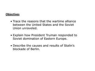 Start of the Cold War or Origins of the Cold War | PPTX