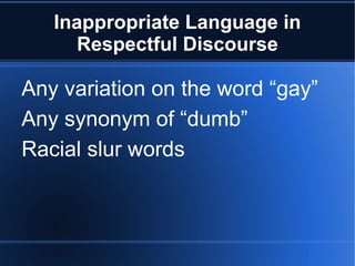 Classroom Expectations | ODP