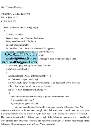 Start Program like this Chapter 7 Validate Password import.pdf