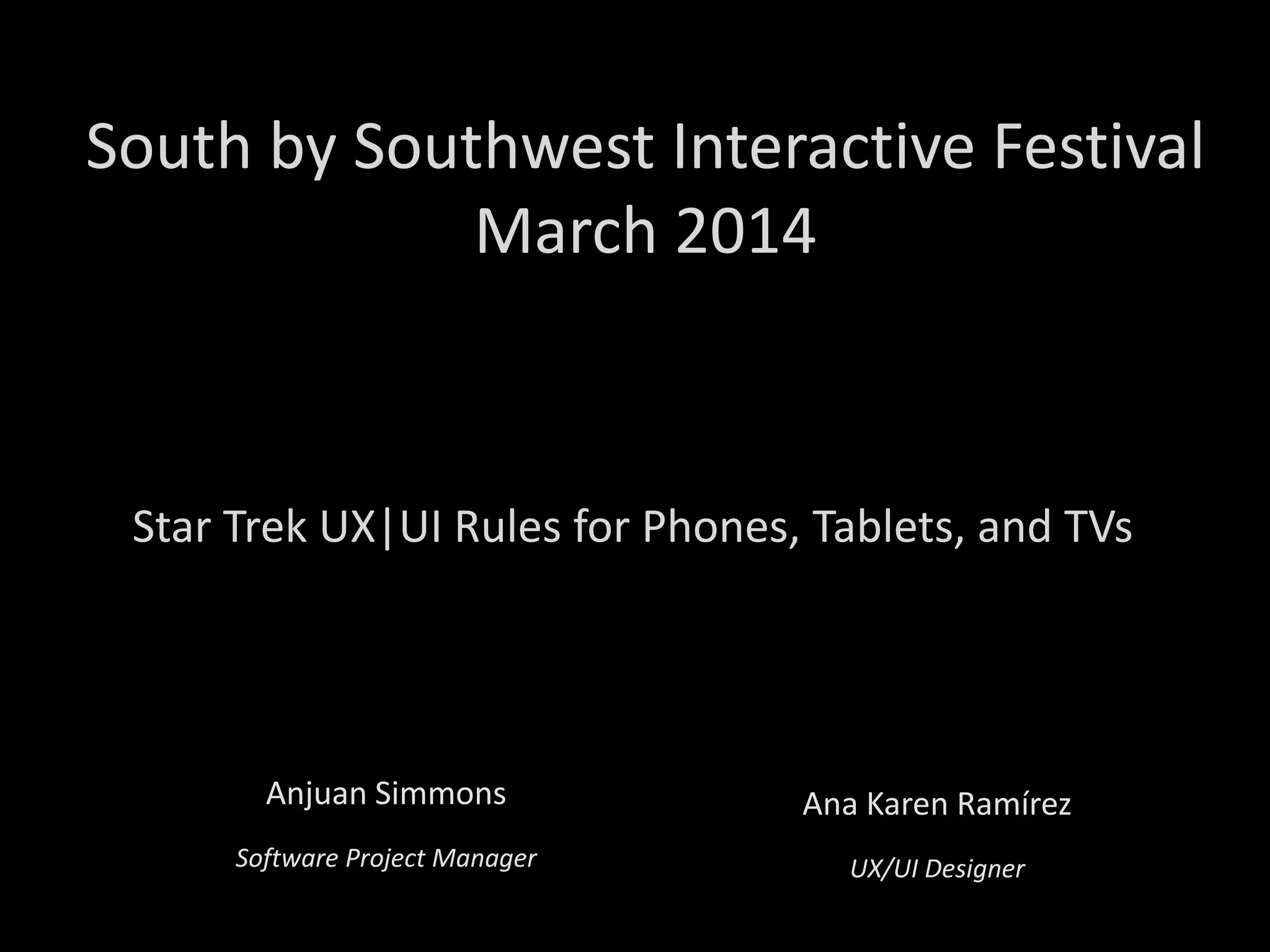 Star trek UX|UI Rules for Phones, Tablets, and TVs | PPT