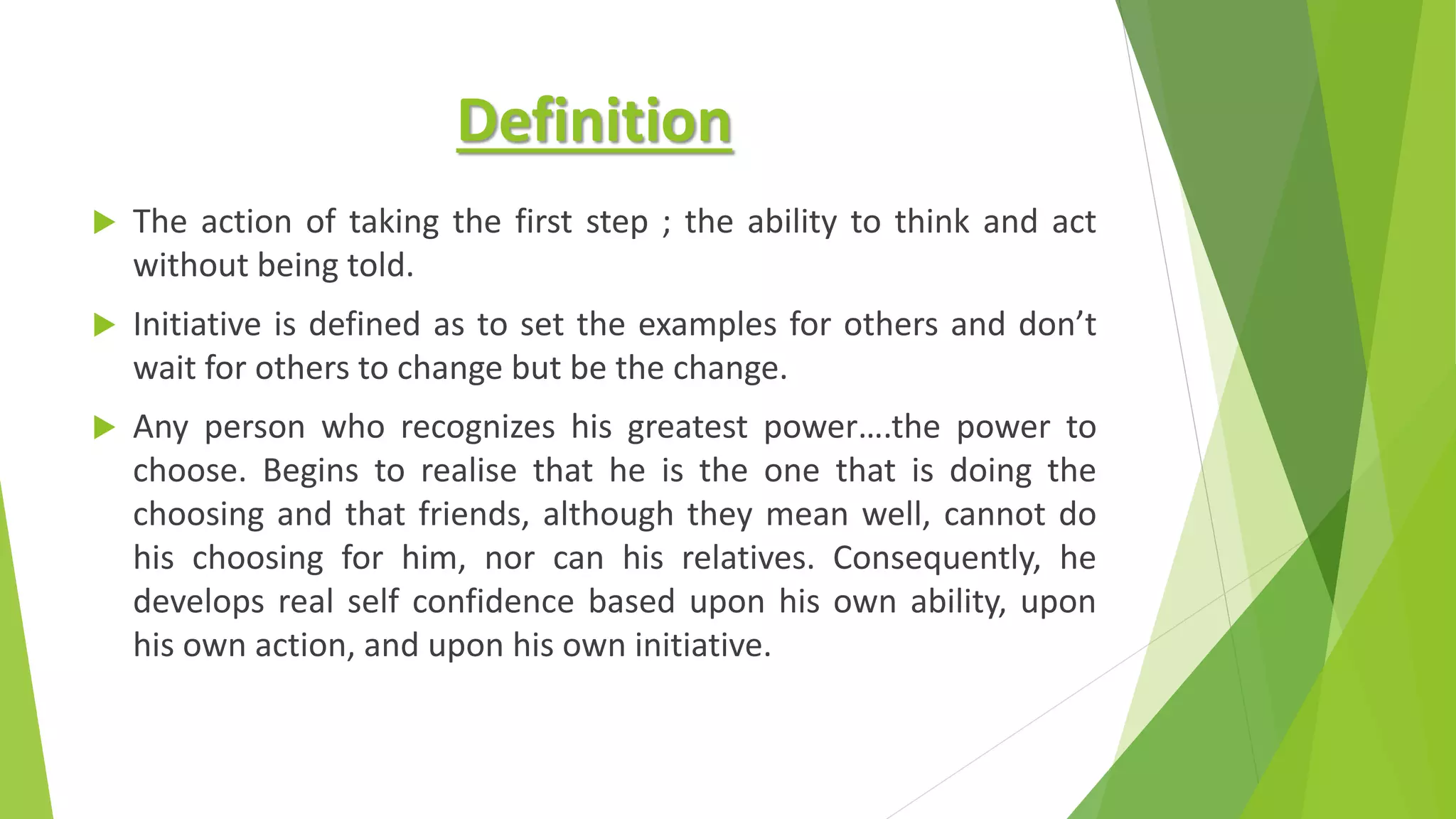 Start taking initiative | PPTX