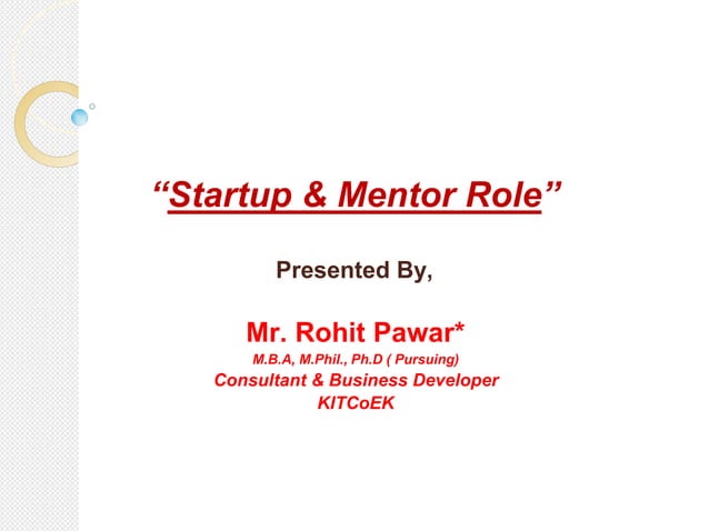 Startup and Mentor Role.ppt