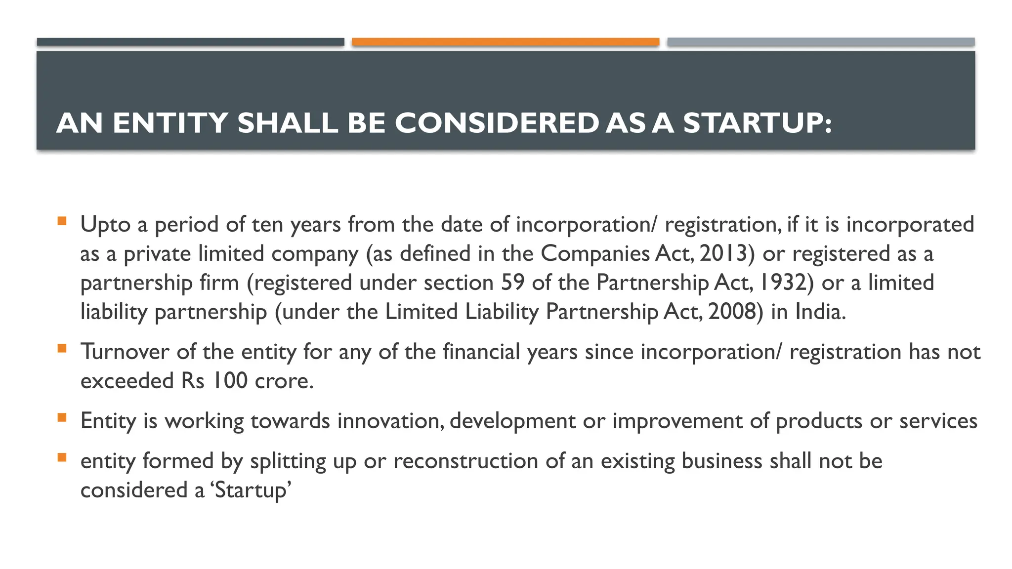 Startup and Registration and schemes under startup registration and ...