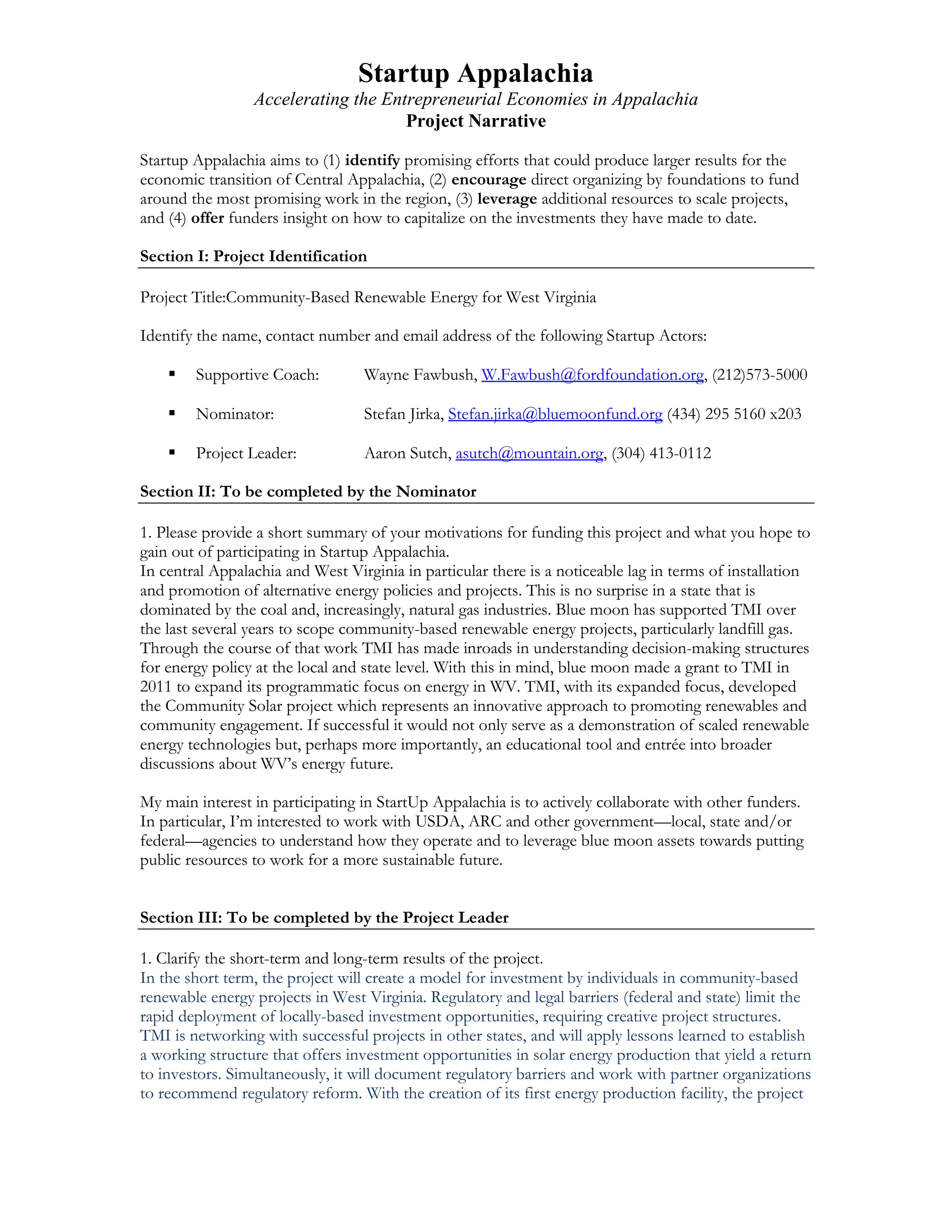 Start up app tmi community solar narrative | PDF