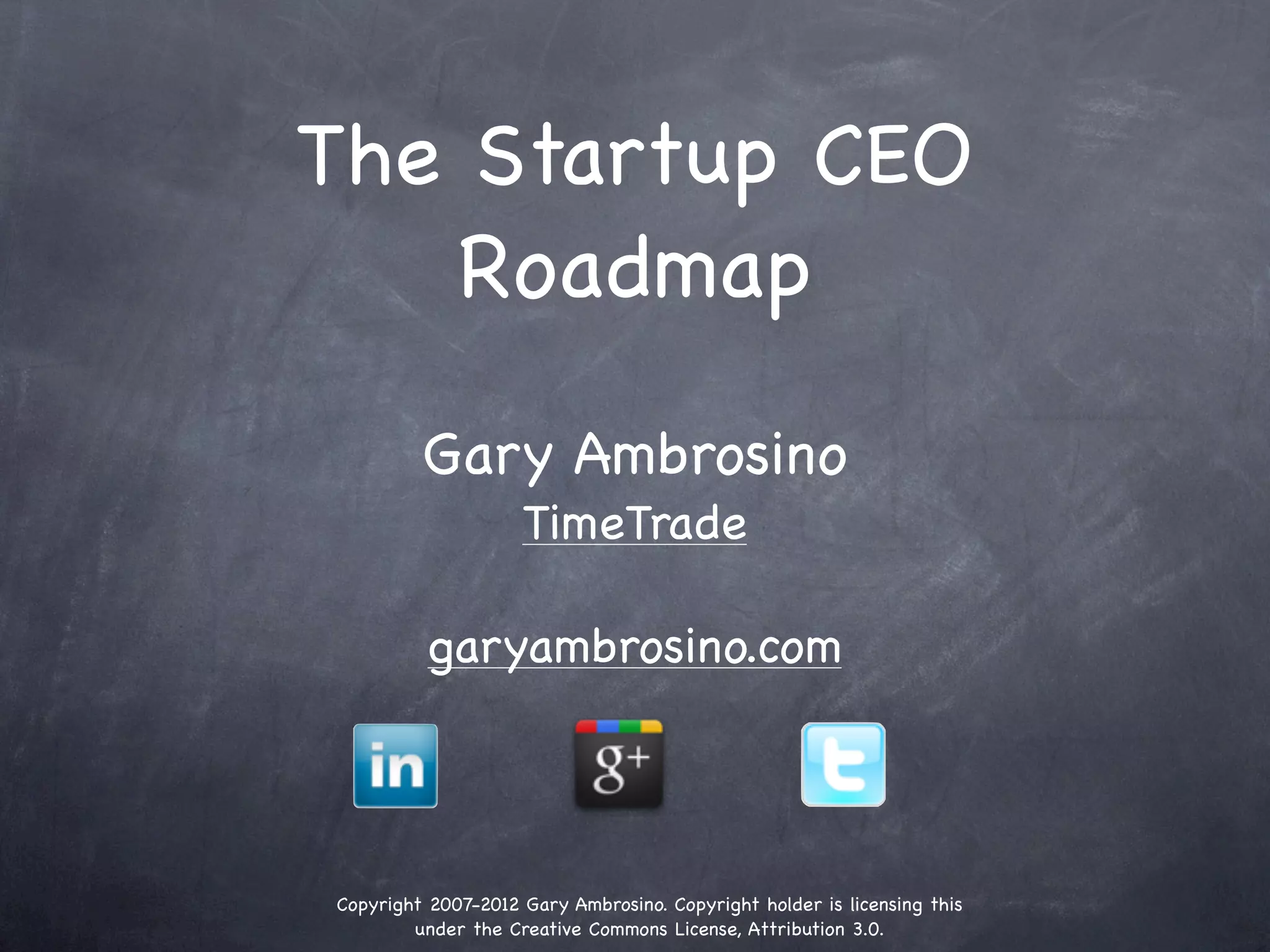 The CEO Roadmap | PPT
