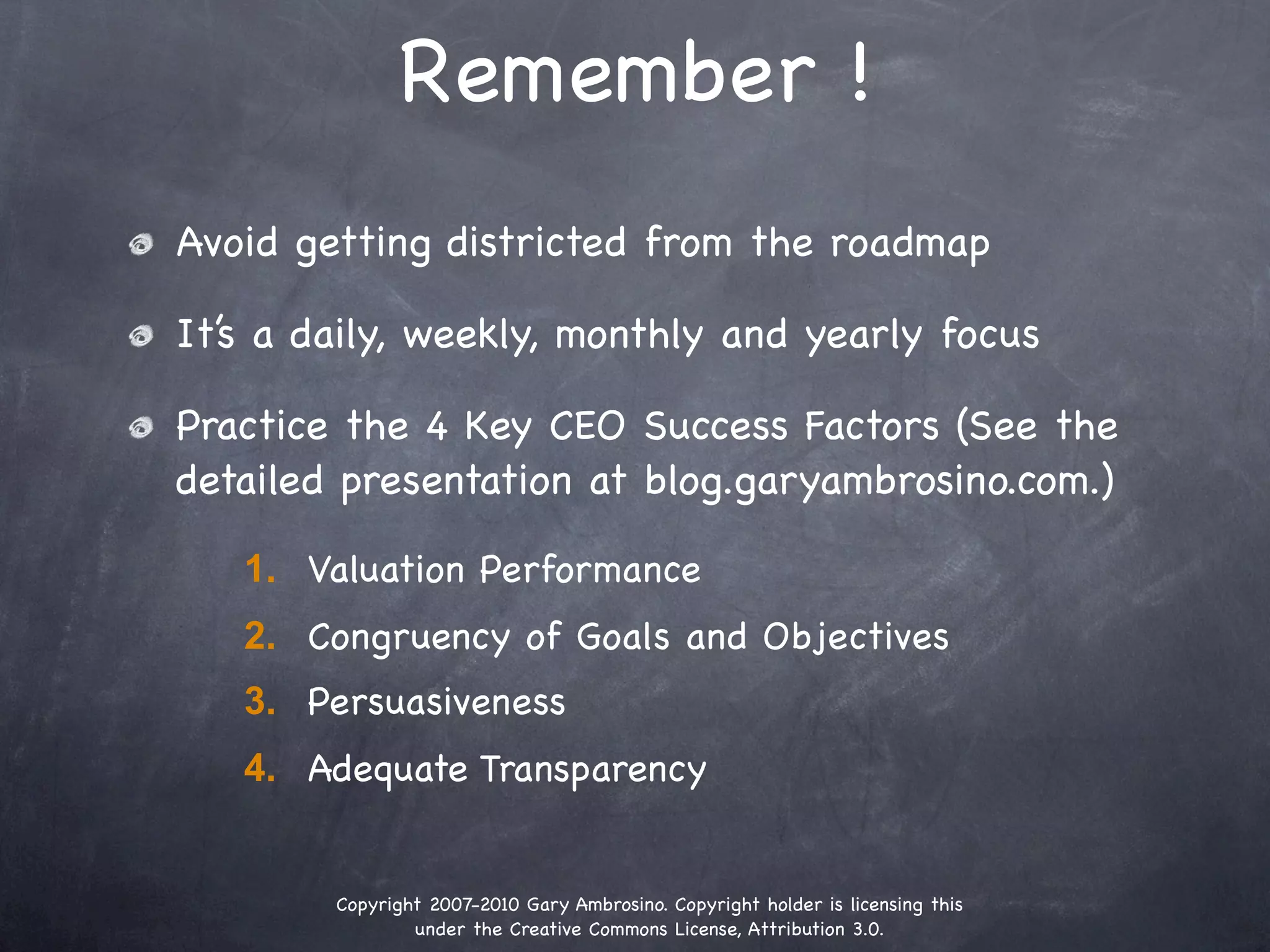 The CEO Roadmap | PPT