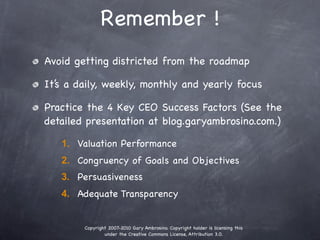 The CEO Roadmap | PPT