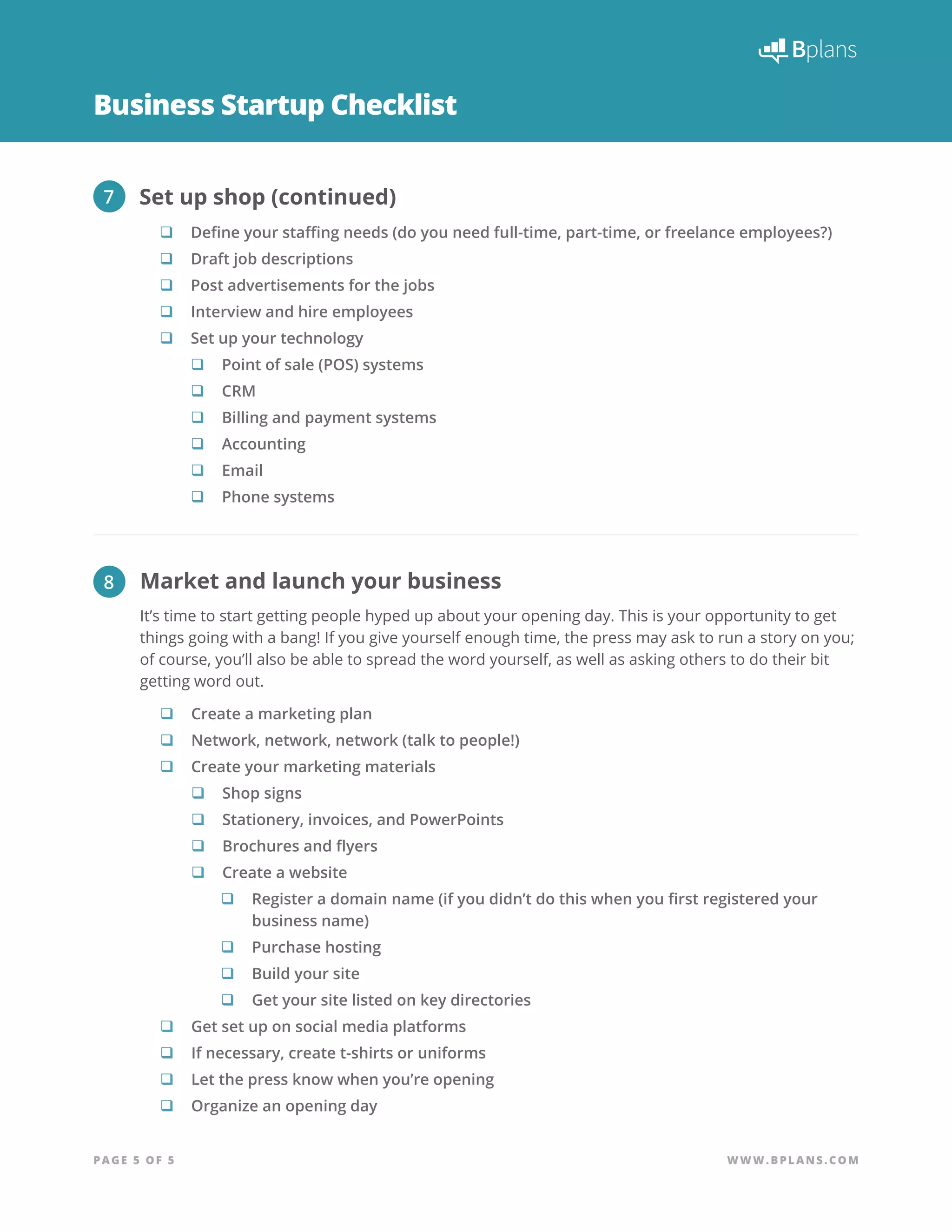 Start-up checklist | PDF