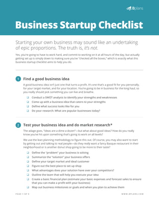 Start-up checklist | PDF
