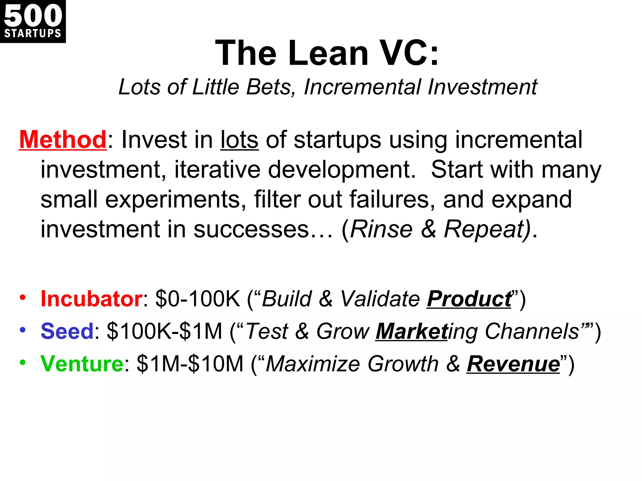 Silicon Valley 2.0: Lean Startup, Lean VC | PPT