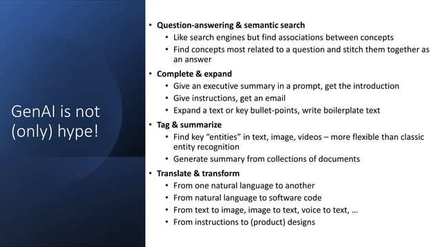How GenAI will (not) change your business? | PPT