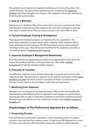 Performance Appraisal in HRM Methods, Objective, Characteristics | PDF