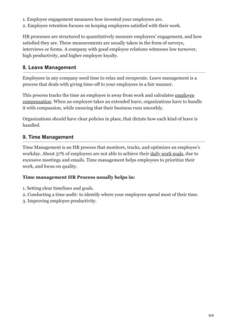 HR Process - 14 Key HR Processes | PDF