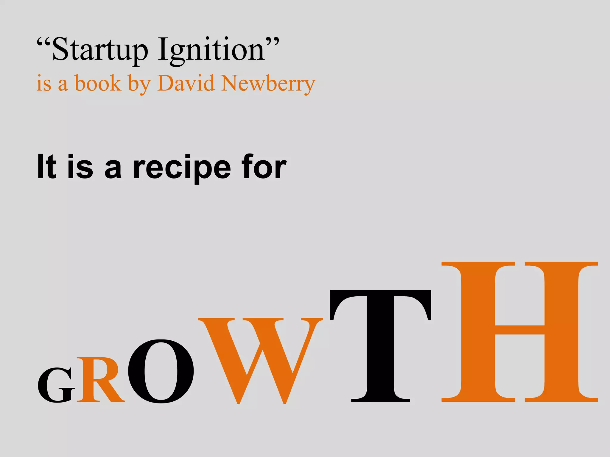 Startup Ignition Book Summary Ppt